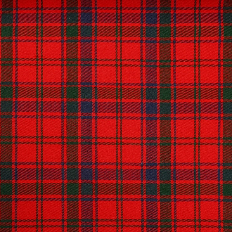 Robertson Red Modern Tartan - Homespun Wool Blend Tartan Fabric ...