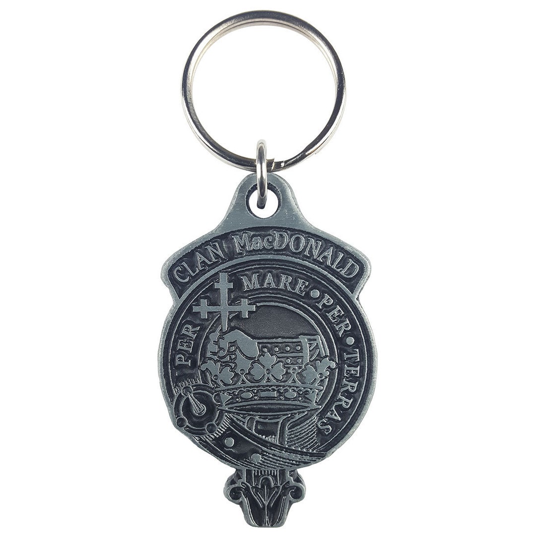 Macdonald of the Isles Clan Crest Solid Pewter Key Chain - Scottish ...