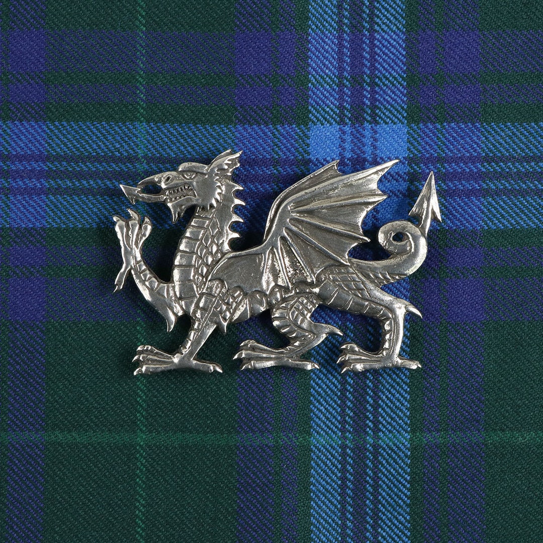 Welsh Dragon Pewter Plaid Brooch - Made in the UK - Etsy