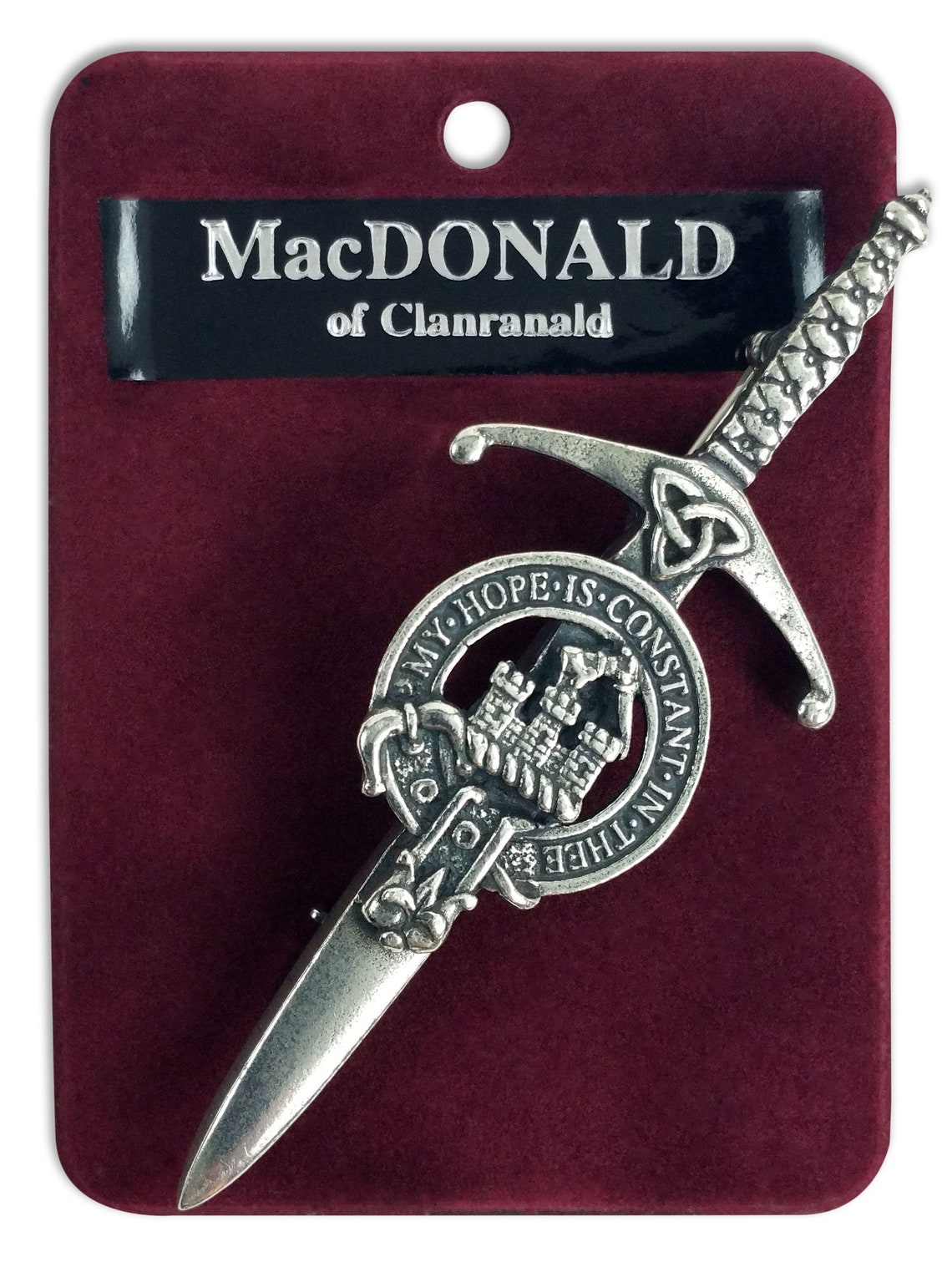 Macdonald of Clanranald Clan Crest Kilt Pin - Gaelic Themes Kilt Pin ...