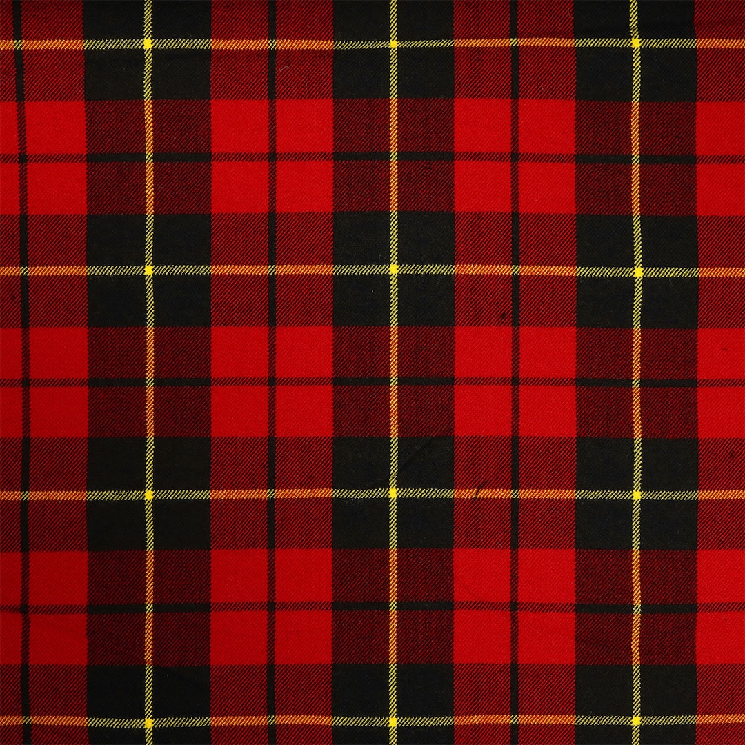 Wallace Red Modern Tartan - Homespun Wool Blend Tartan Fabric - Machine ...