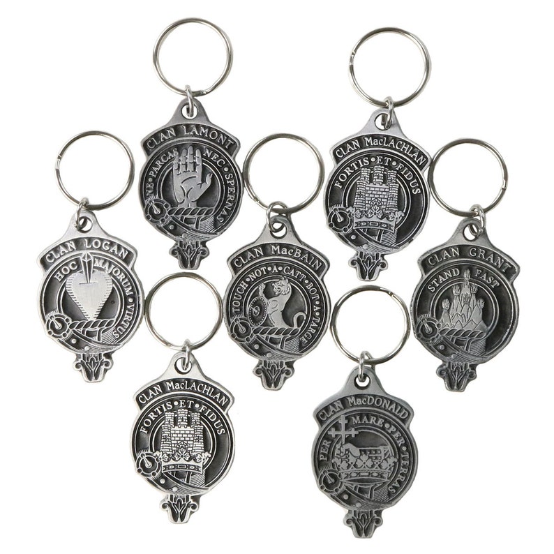 Douglas Clan Crest Solid Pewter Key Chain - Scottish Clan - Etsy