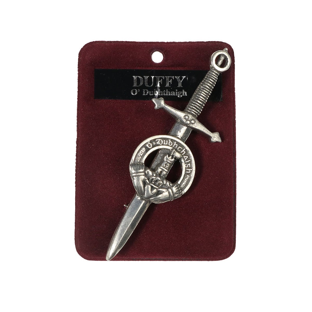 Duffy (o'dubhthaigh) Irish Family Crest Kilt Pin - Made in Scotland ...