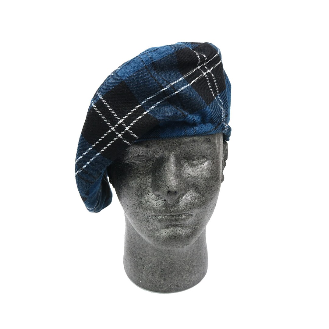 Ramsay Blue Modern Tartan Tam - Homespun Wool-blend - Etsy
