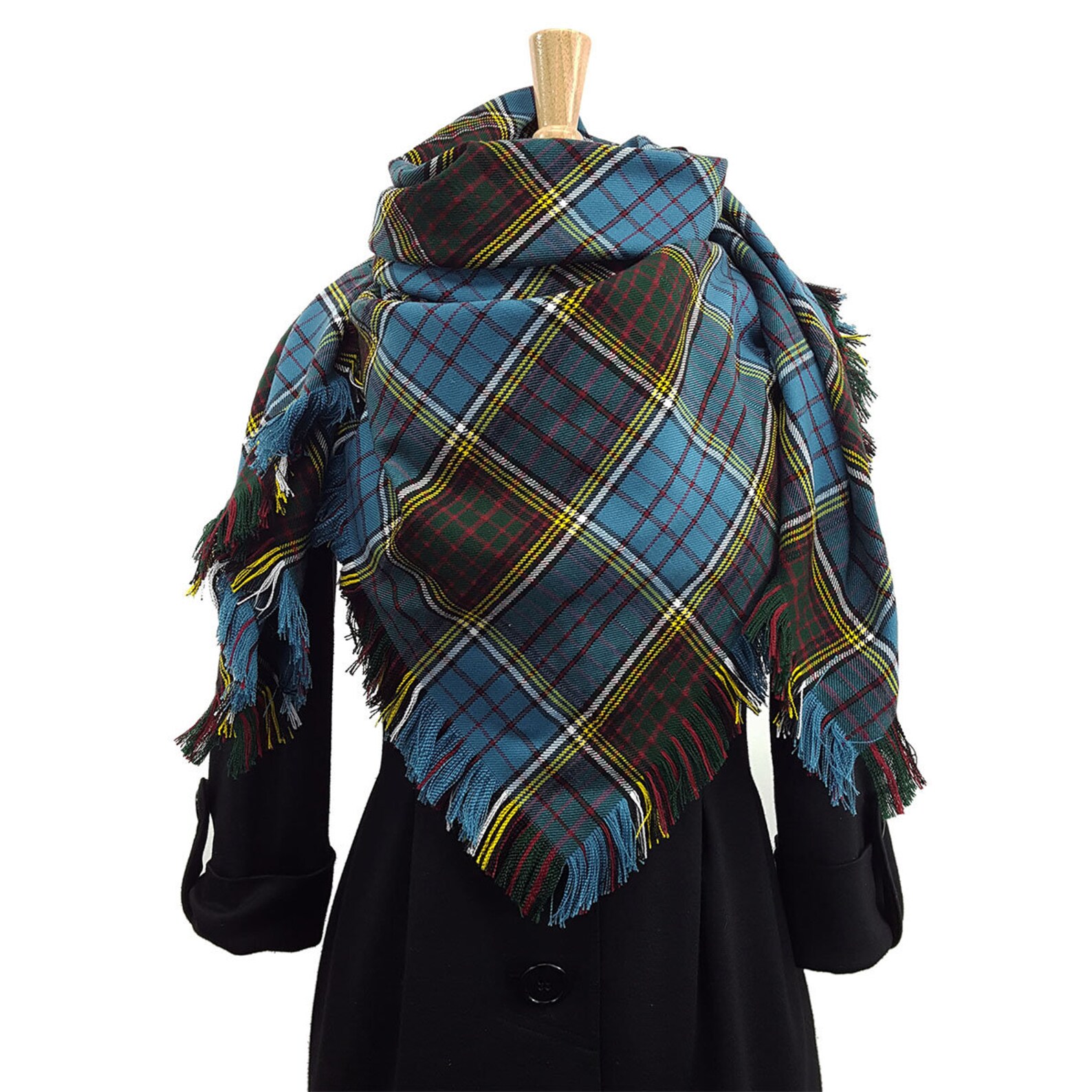 Evans/bevan Welsh Tartan Shawl Medium Weight 14oz Premium - Etsy