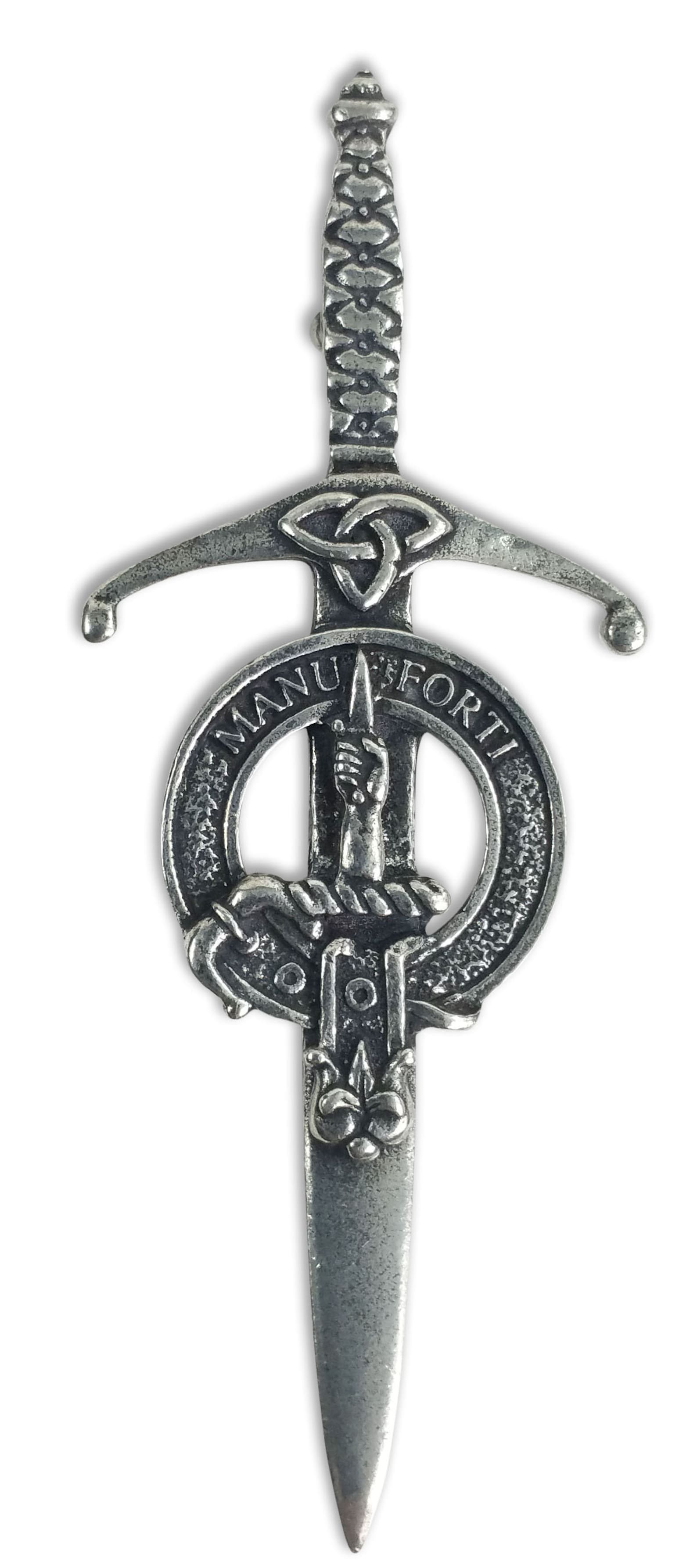 Mackay Clan Crest Kilt Pin - Gaelic Themes Kilt Pin - Manu Forti - Etsy