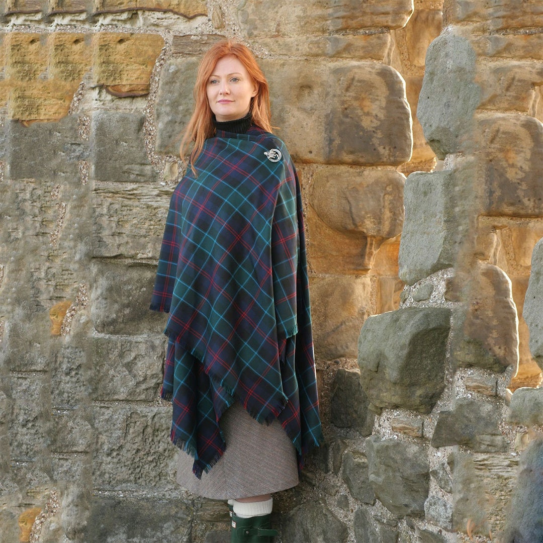 Scottish Plaid Wrap/ruana - Light Weight Scottish Wool - Etsy