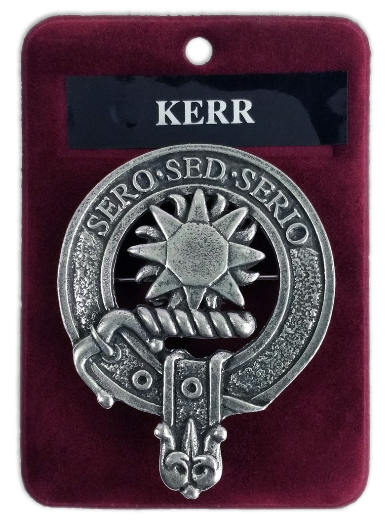 Kerr Cap Badge - Pewter Clan Crest Badge - Gaelic Themes Cap Badge or ...