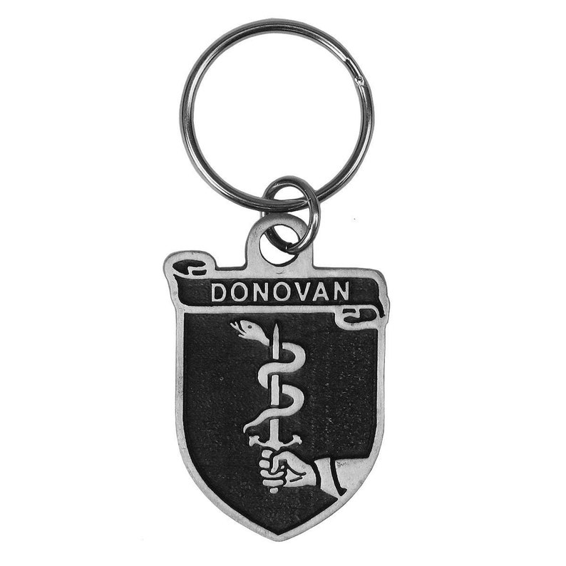 Donovan Irish Coat of Arms Pewter Key Chain - Etsy