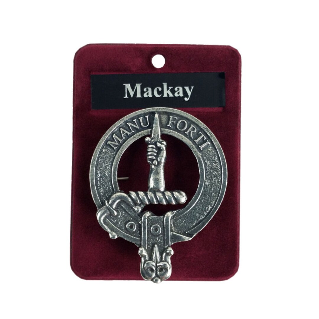 Mackay Cap Badge - Pewter Clan Crest Badge - Gaelic Themes Cap Badge or ...