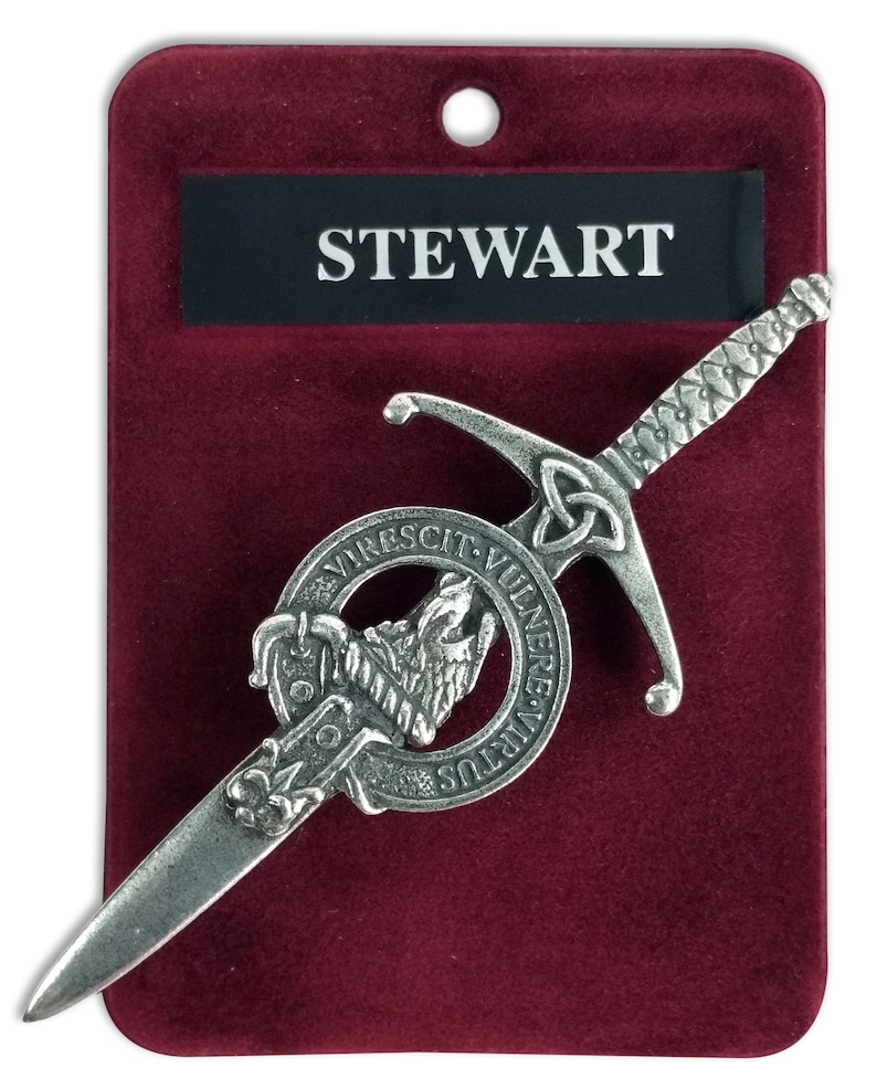 Stewart Clan Crest Kilt Pin Gaelic Themes Kilt Pin | Etsy