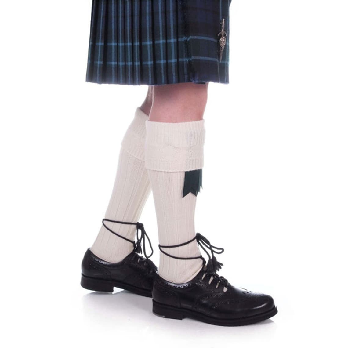 Wool Cream Kilt Hose - Wool Blend - Made in Scotland - Off-white - Ecru ...