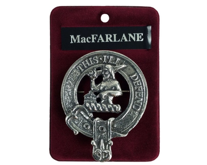 Macfarlane Cap Badge Pewter Clan Crest Badge Gaelic Themes - Etsy