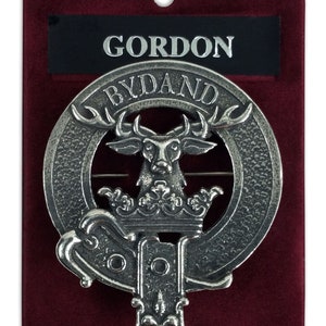 Gordon Cap Badge - Pewter Clan Crest Badge - Gaelic Themes Cap Badge or ...