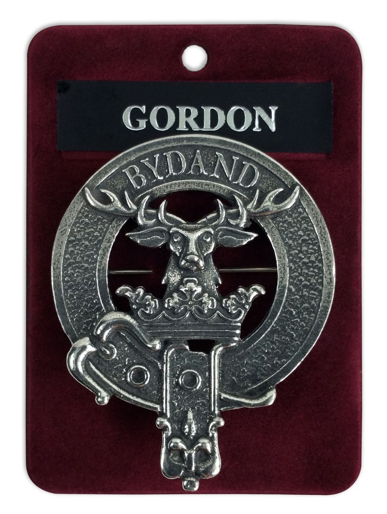 Gordon Cap Badge - Pewter Clan Crest Badge - Gaelic Themes Cap Badge or ...