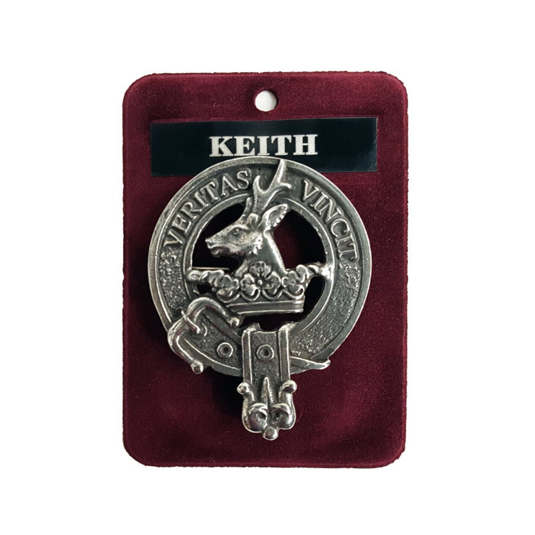 Keith Cap Badge - Pewter Clan Crest Badge - Gaelic Themes Cap Badge or ...