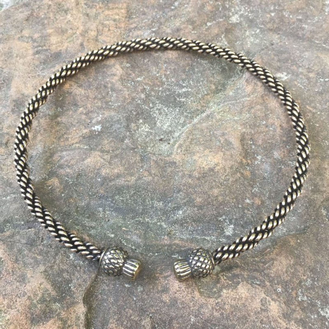Celtic Thistle Neck Torc - Celtic Braided Necklace - Made in the USA - Etsy