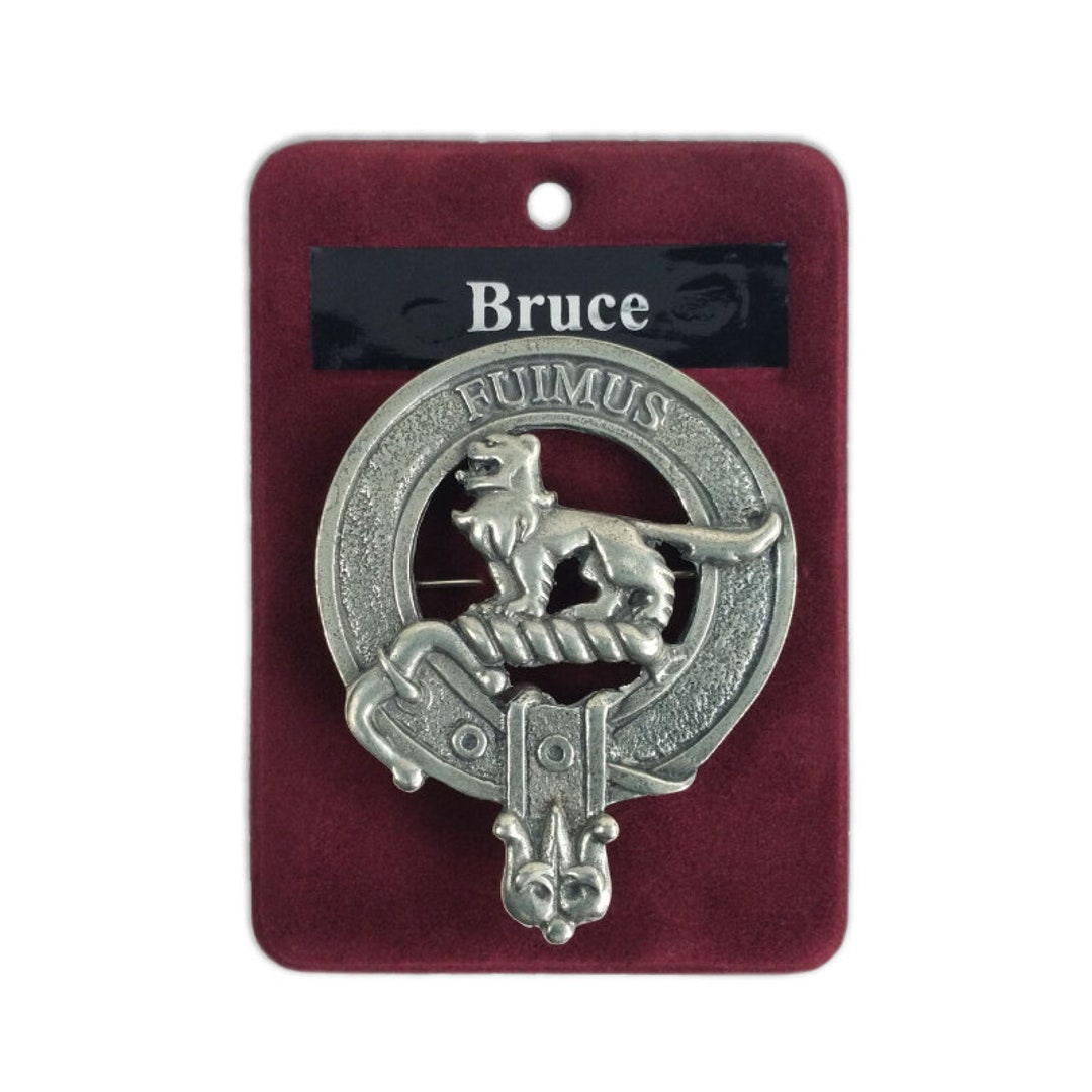 Bruce Cap Badge - Pewter Clan Crest Badge - Gaelic Themes Cap Badge or ...