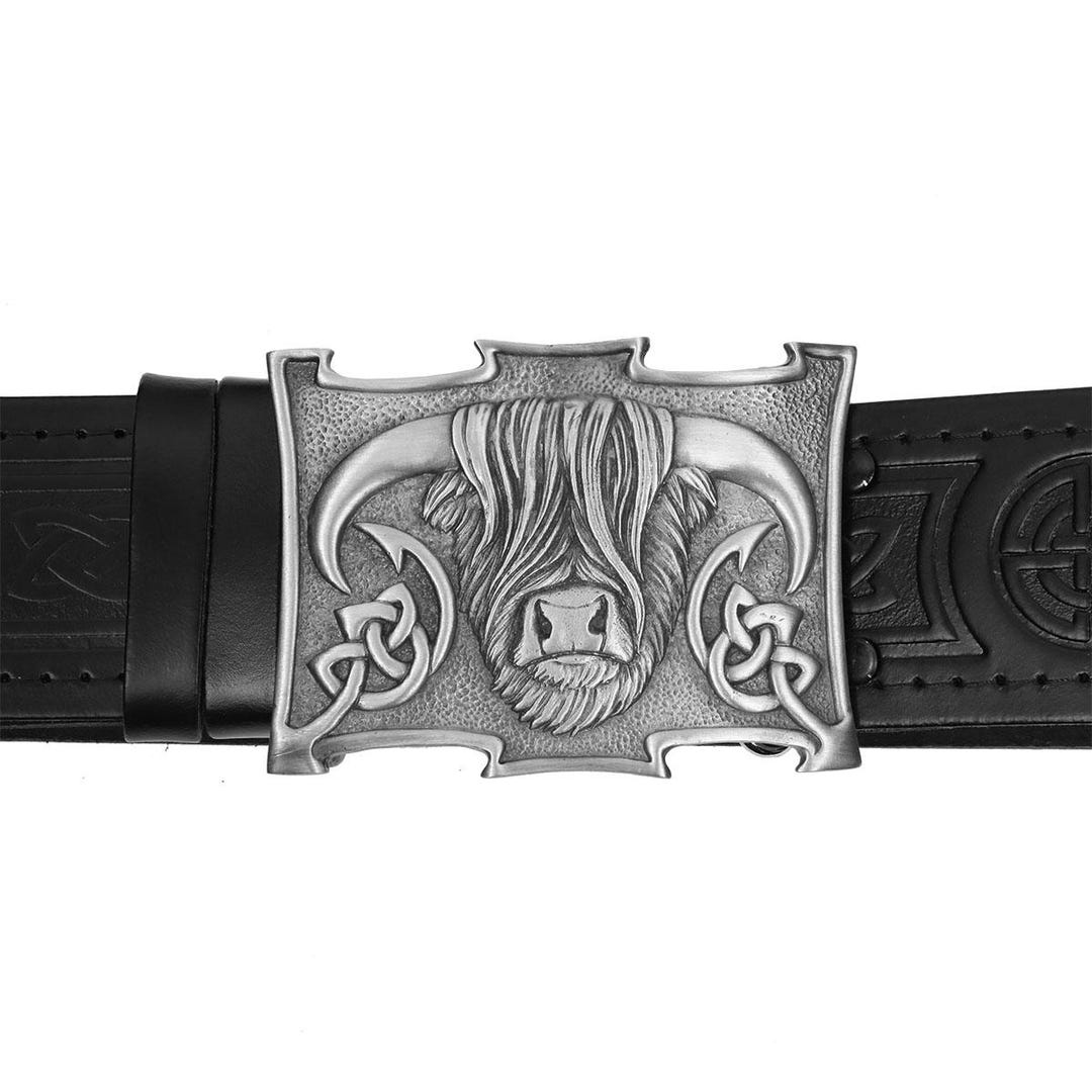 Highland Coo Kilt Belt Buckle - Made in Scotland - Etsy