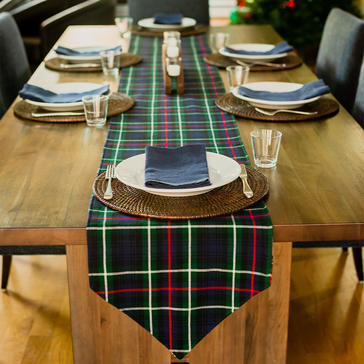 Tartan Table Runner - Poly/viscose Blend - Reversible Tartan - Made in ...