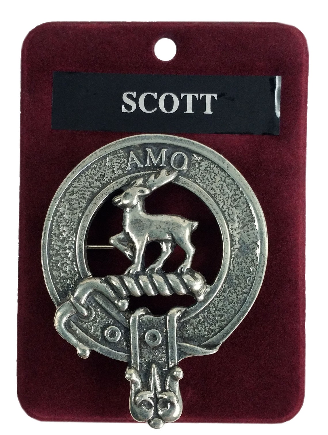 Scott Cap Badge - Pewter Clan Crest Badge - Gaelic Themes Cap Badge or ...