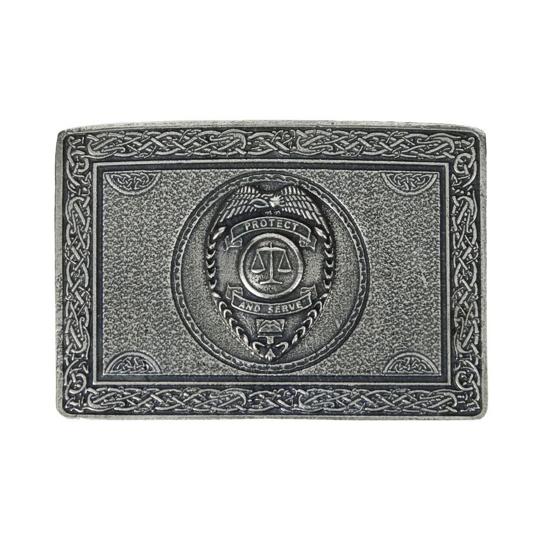 Protect and Serve Law Enforcement Belt Buckle - Law Enforcement - Kilt ...