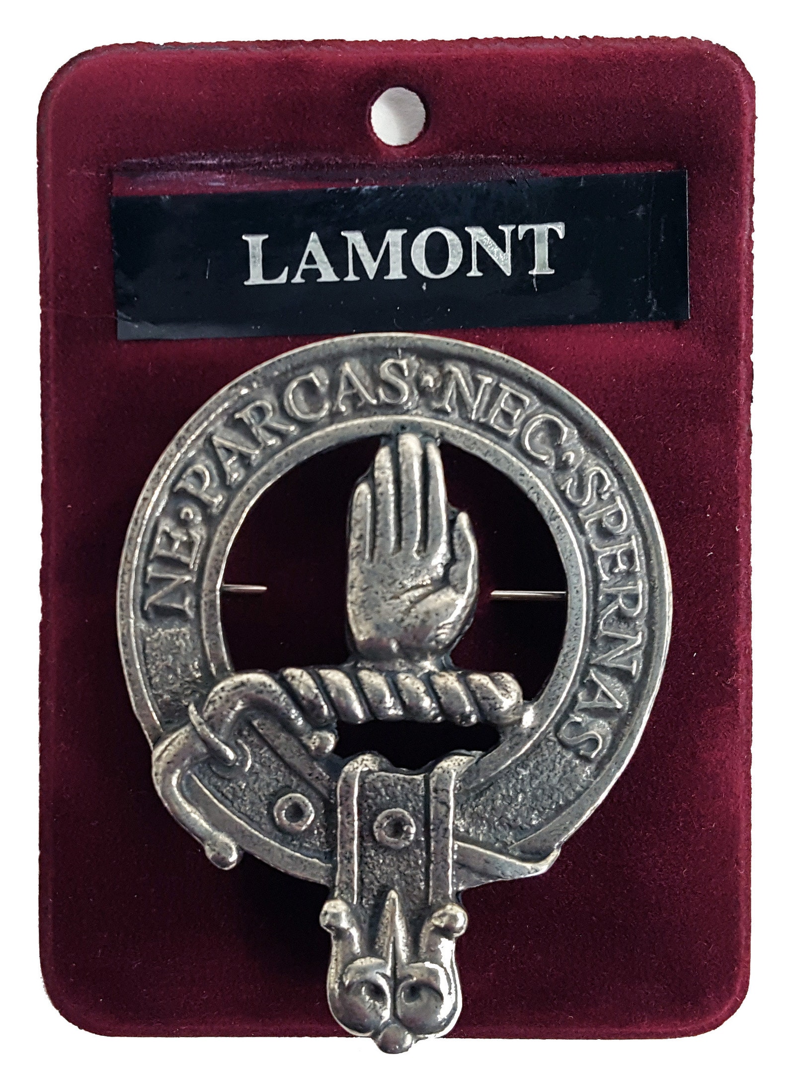 Lamont Cap Badge - Pewter Clan Crest Badge - Gaelic Themes Cap Badge or ...