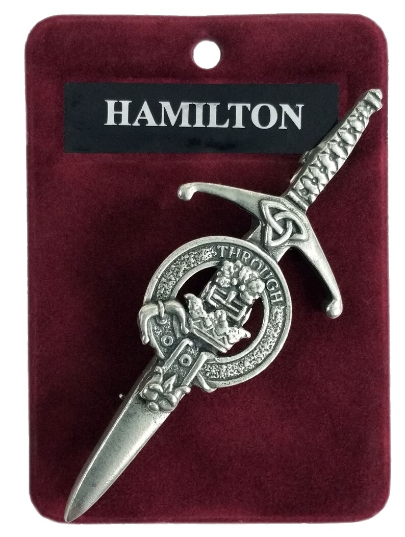 Hamilton Clan Crest Kilt Pin - Gaelic Themes Kilt Pin - Through - Etsy