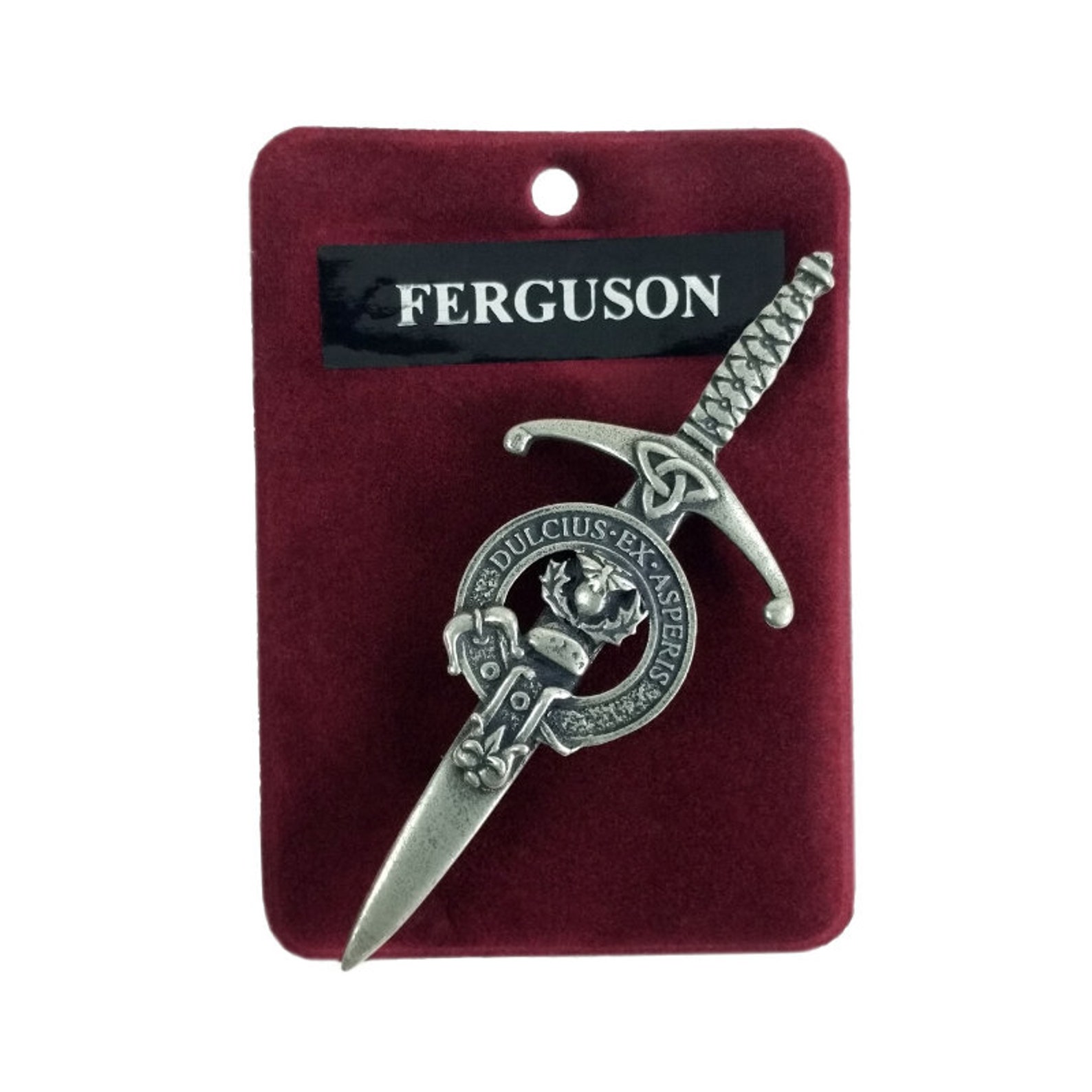 Ferguson Clan Crest Kilt Pin - Gaelic Themes Kilt Pin - Dulcius Ex ...