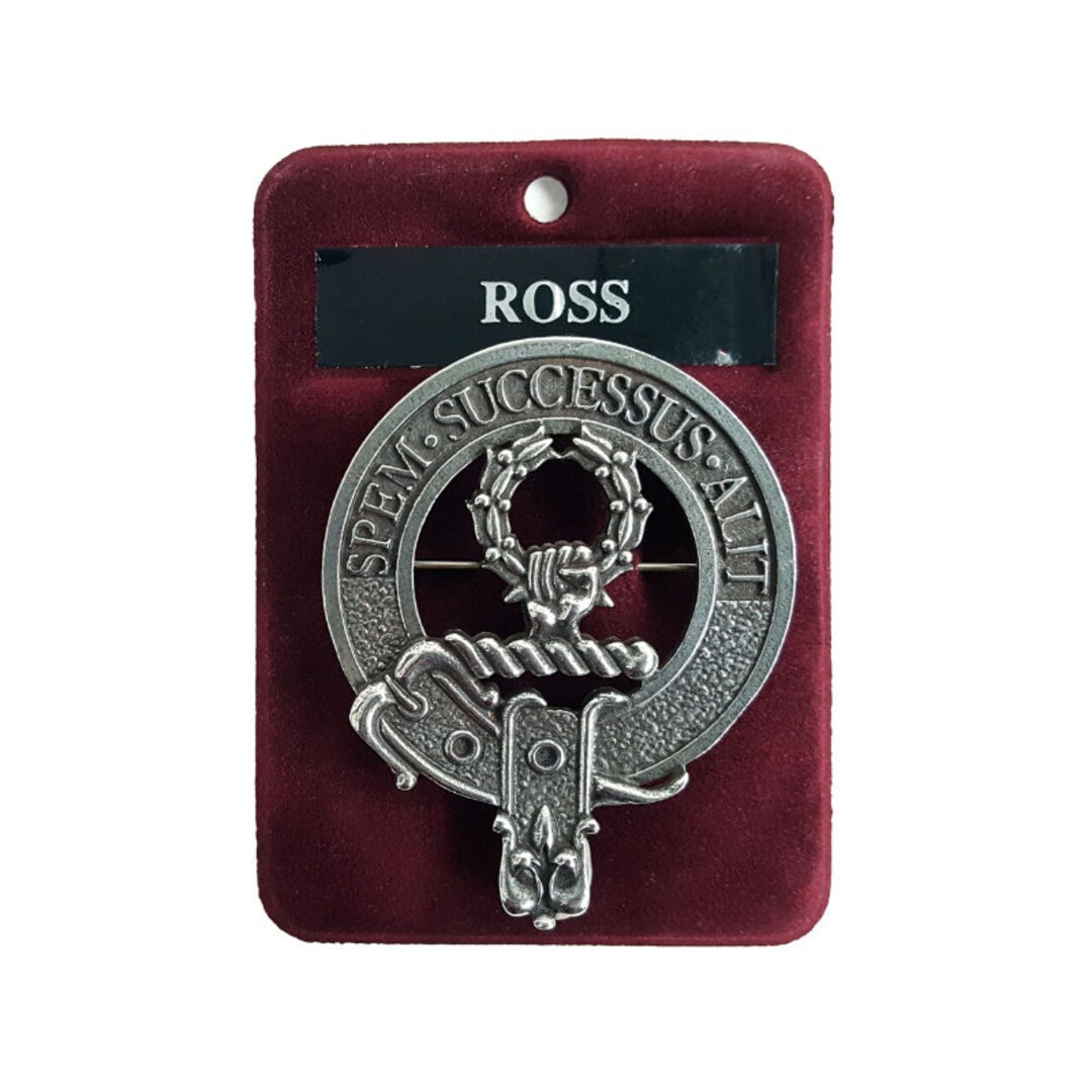 Ross Cap Badge - Pewter Clan Crest Badge - Gaelic Themes Cap Badge or ...