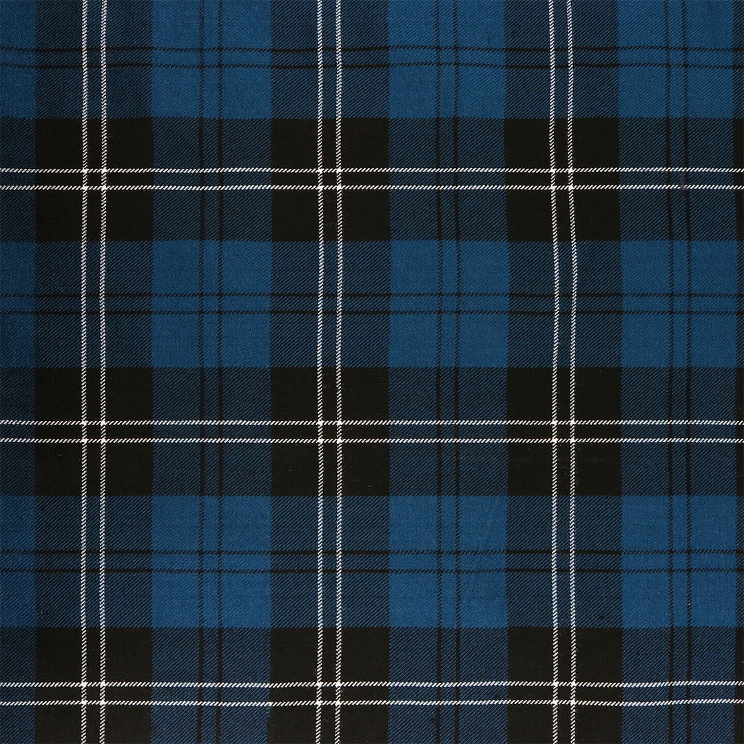 Ramsay Blue Modern Tartan - Homespun Wool Blend Tartan Fabric - Machine ...