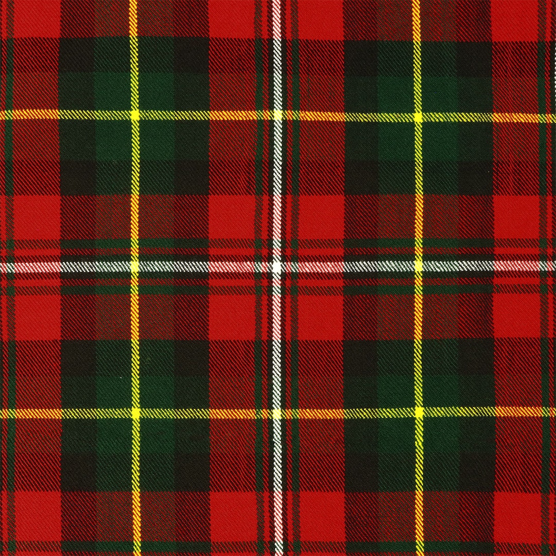 Red and Black Plaid- Homespun Wool Blend Tartan Fabric - Machine ...