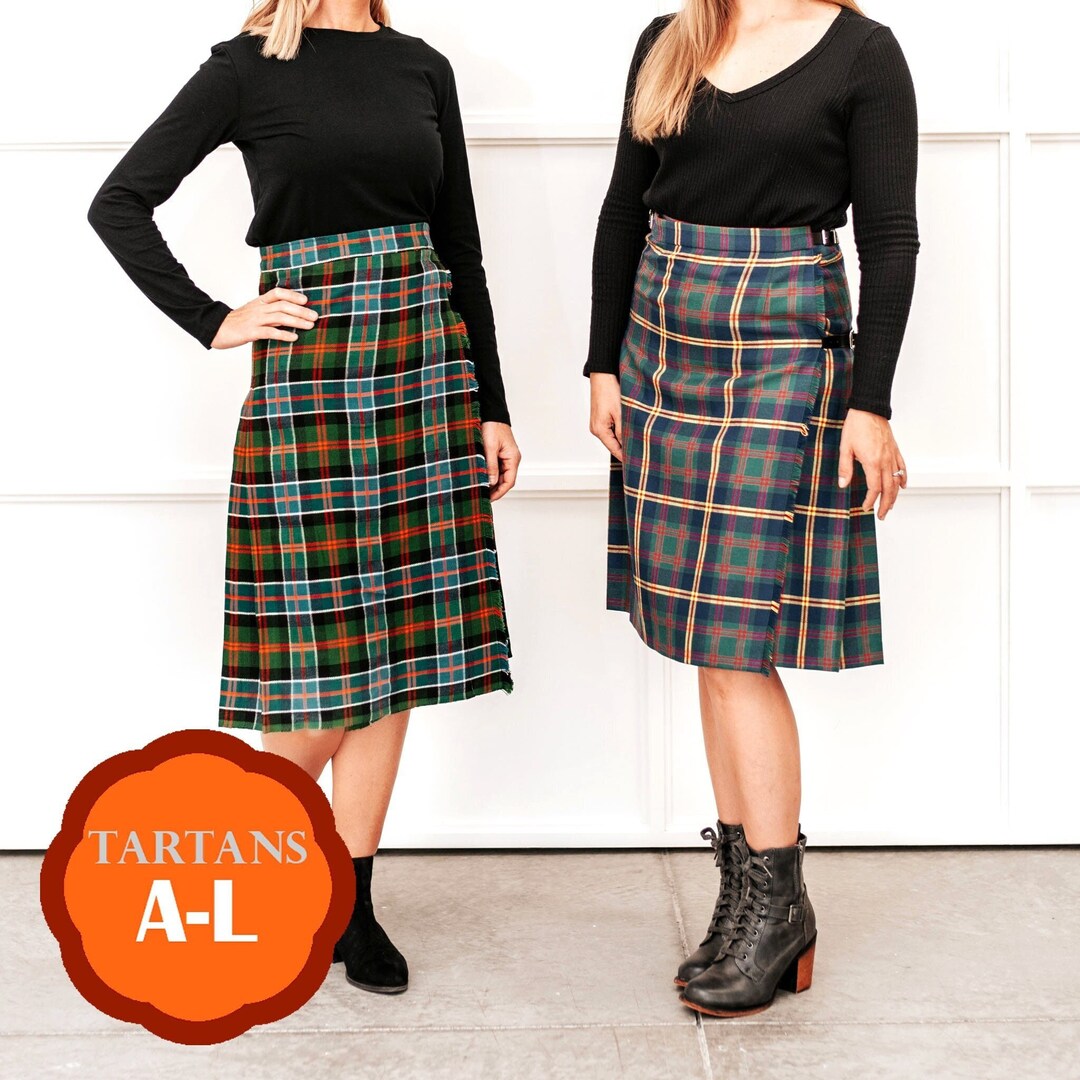 Homespun Tartan Kilted Skirt (A-L Tartans) - Etsy