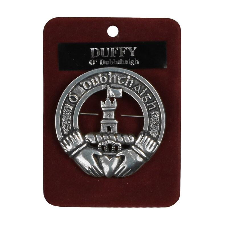 Duffy (o'dubhthaigh) Irish Family Crest Cap Badge/brooch - Made in ...