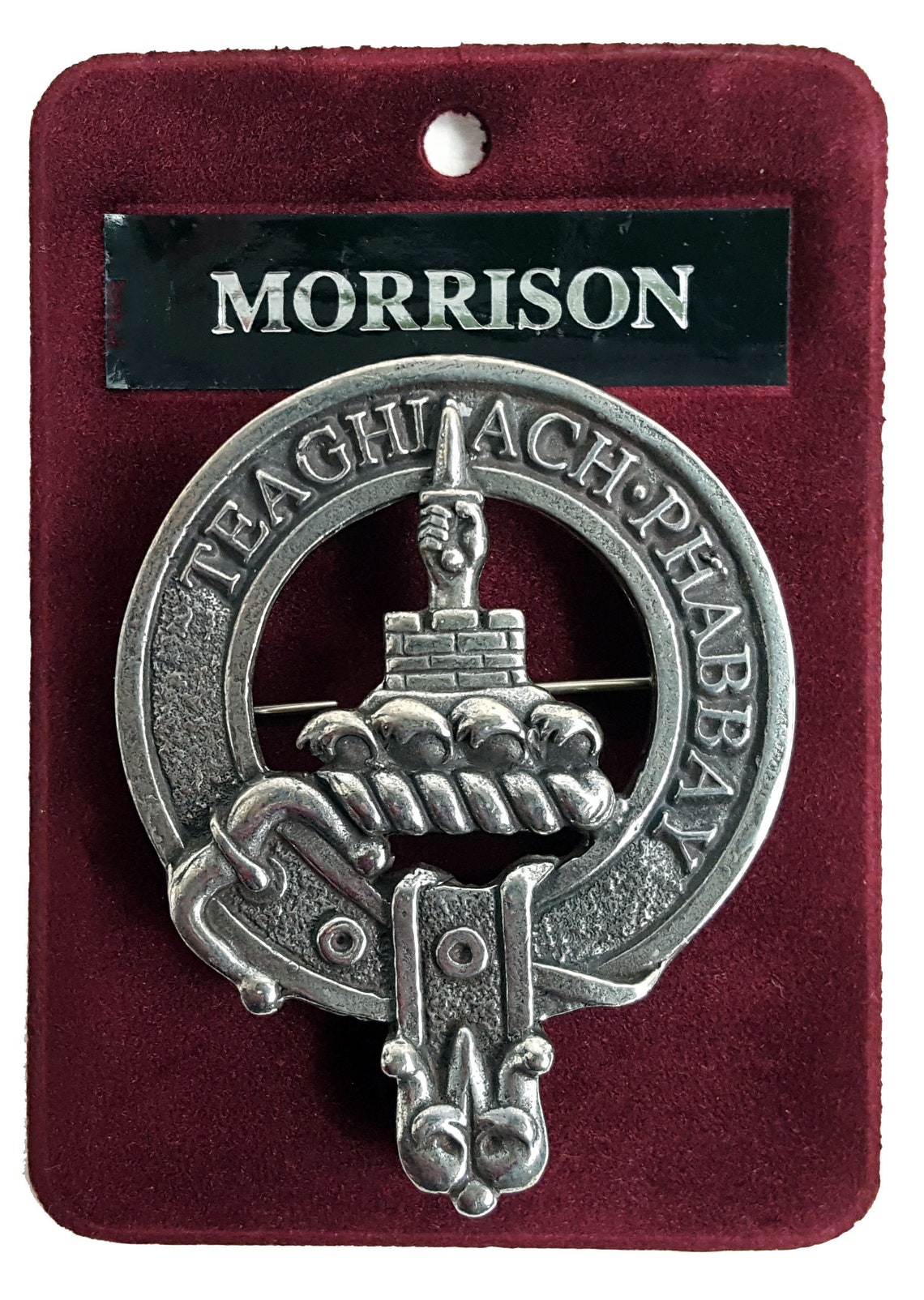 Morrison Cap Badge Pewter Clan Crest Badge Gaelic Themes - Etsy