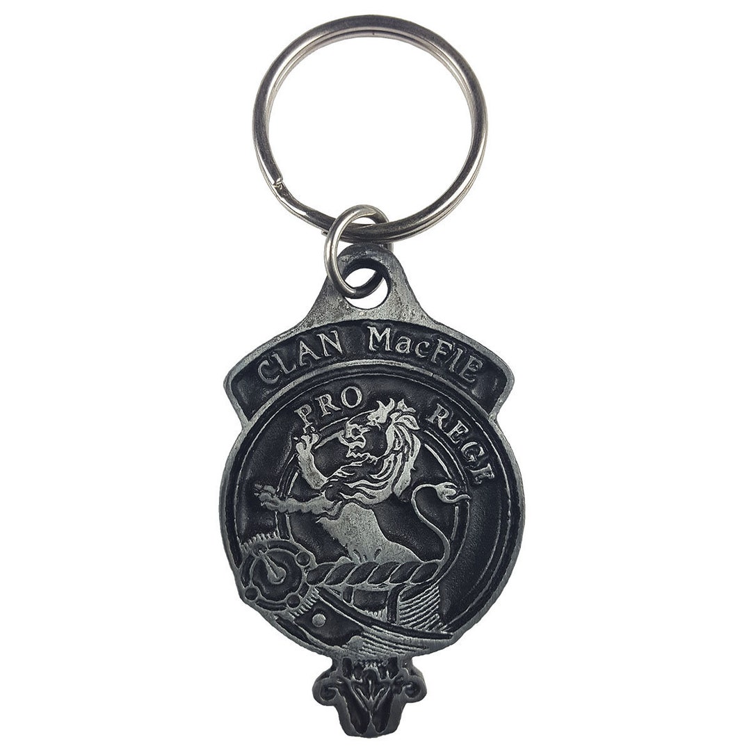 MacFie MacPhee Clan Crest Solid Pewter Key Chain Clan Escocés - Etsy España