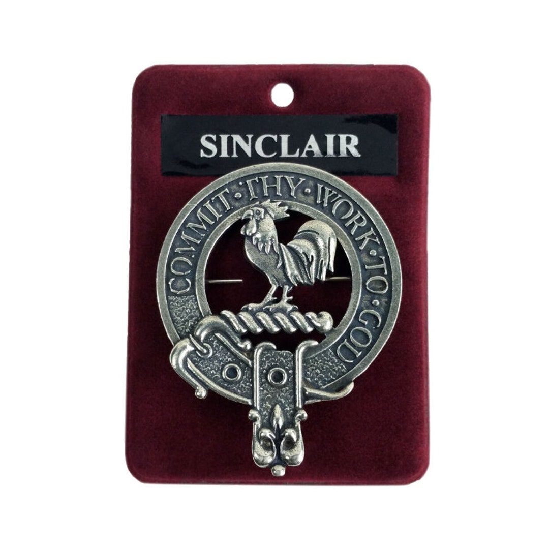 Sinclair Cap Badge - Pewter Clan Crest Badge - Gaelic Themes Cap Badge ...