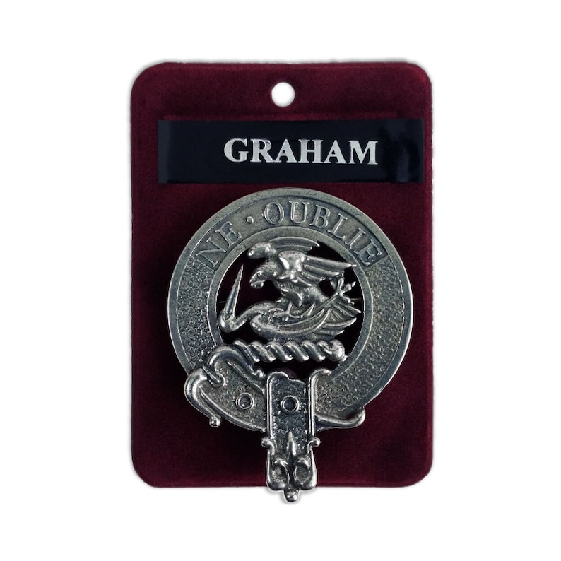 Graham Cap Badge - Pewter Clan Crest Badge - Gaelic Themes Cap Badge or ...