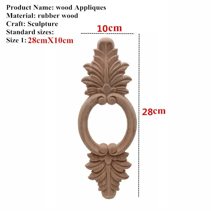 Decorative Unpainted Wood Oak Carved Wave Flower Onlay Decal Corner ...