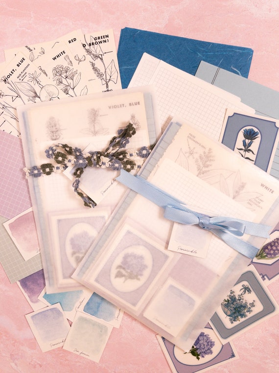 Periwinkle Paper Bundle. Ephemera Kit. Junk Journal Kit. - Etsy