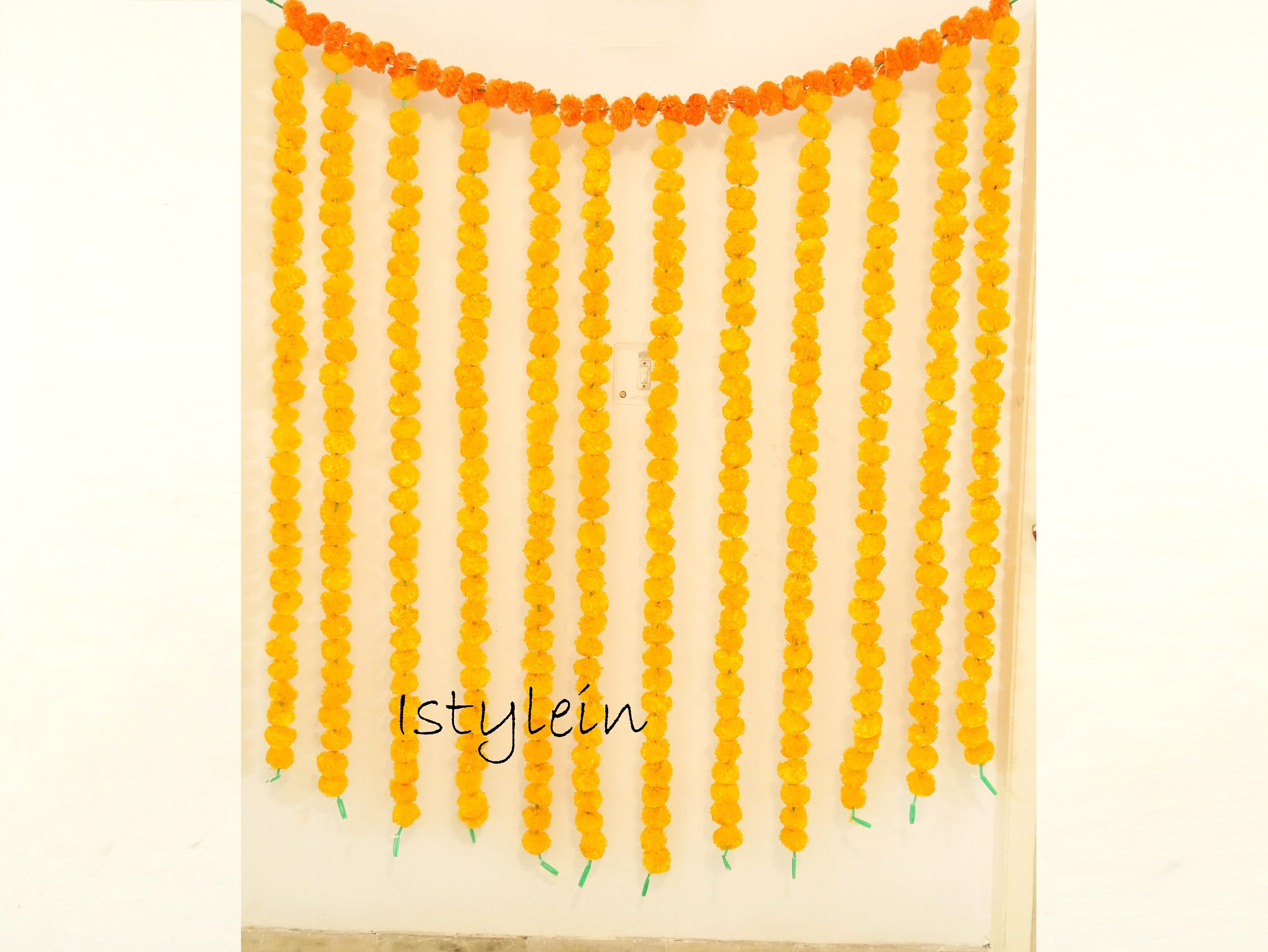 Orange Marigold Ready Made Backdrop, Wedding Decoration Backdrops ...