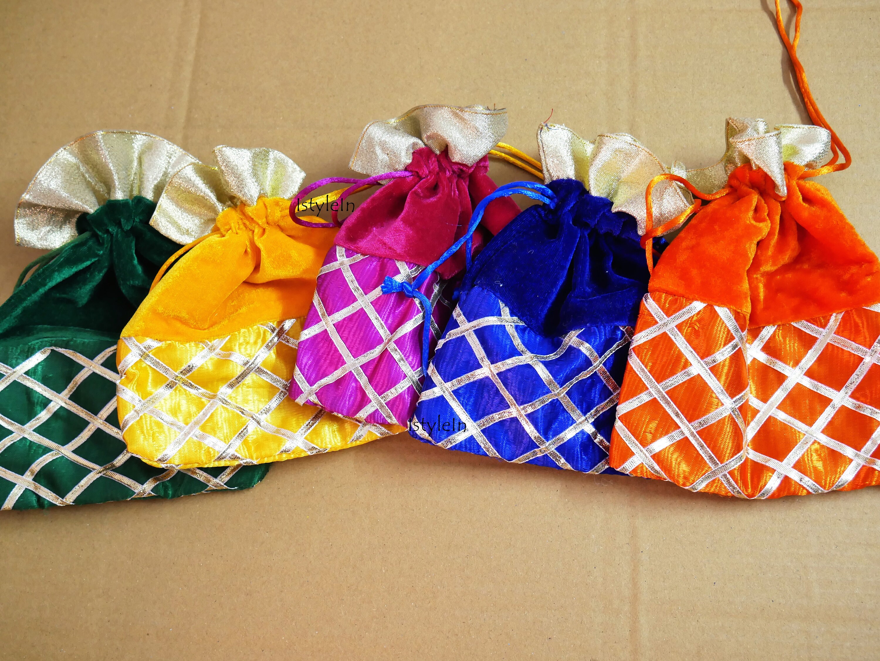 50 Bulk Velvet Indian Ethnic Potli Bags Assorted Pack Wedding - Etsy