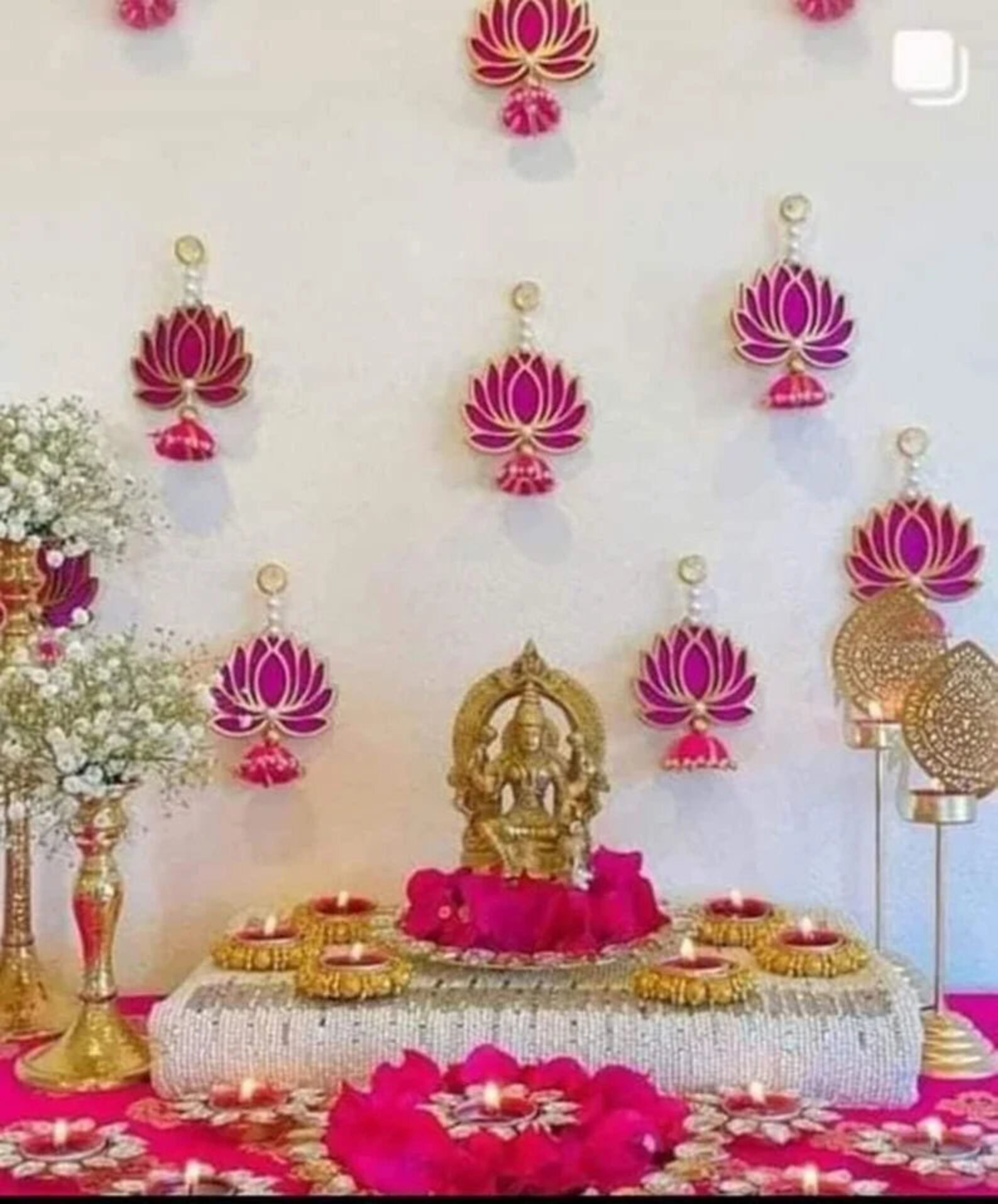 Diwali Decoration Lotus Latkans, Diwali Lotus Wall Hangings, Festive ...