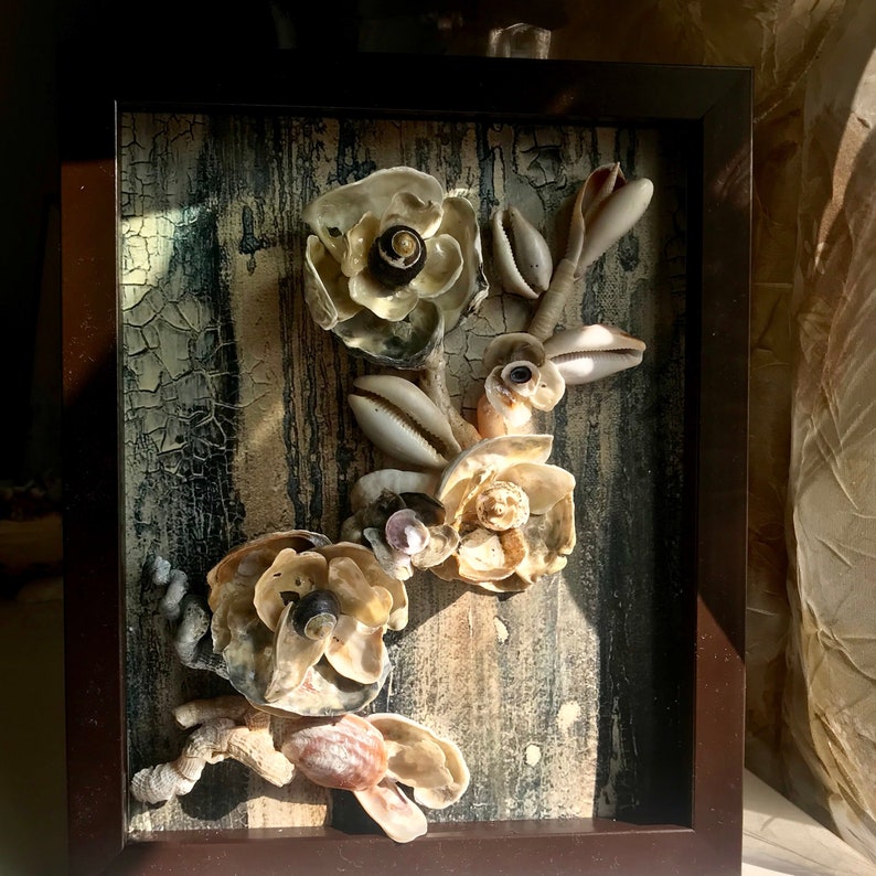 Original Beach Shell Flowers 100% Handmade, Wall Art, Seashell Art for ...