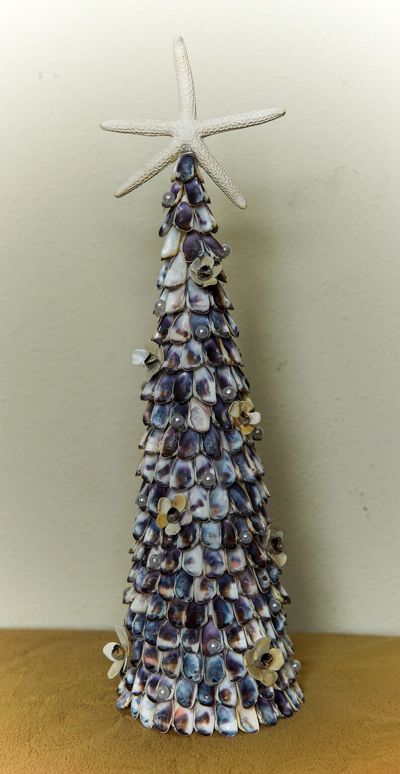 Coastal Christmas Seashell Tree Beach Decor 100% Handmade - Etsy