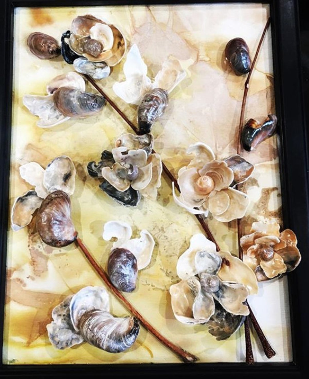 Handmade Shell Flowers, Wall Art, Seashell Flower - Beach Decor ...