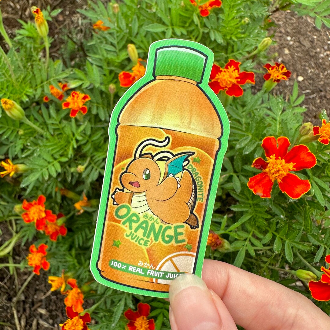 Dragonite Orange Juice Vinyl Sticker - Etsy