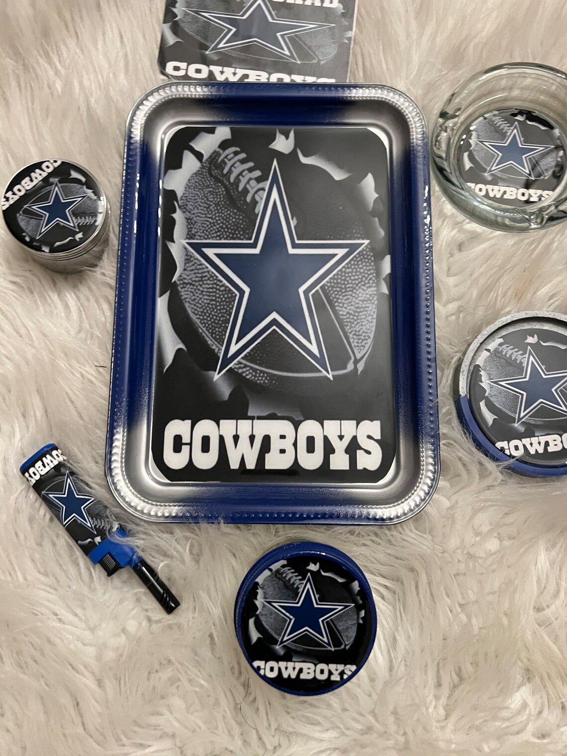 Dallas Cowboys Rolling Tray Set 7 Pcs - Etsy