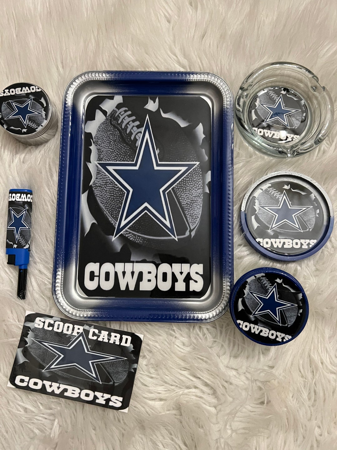 Dallas Cowboys Rolling Tray Set 7 Pcs - Etsy