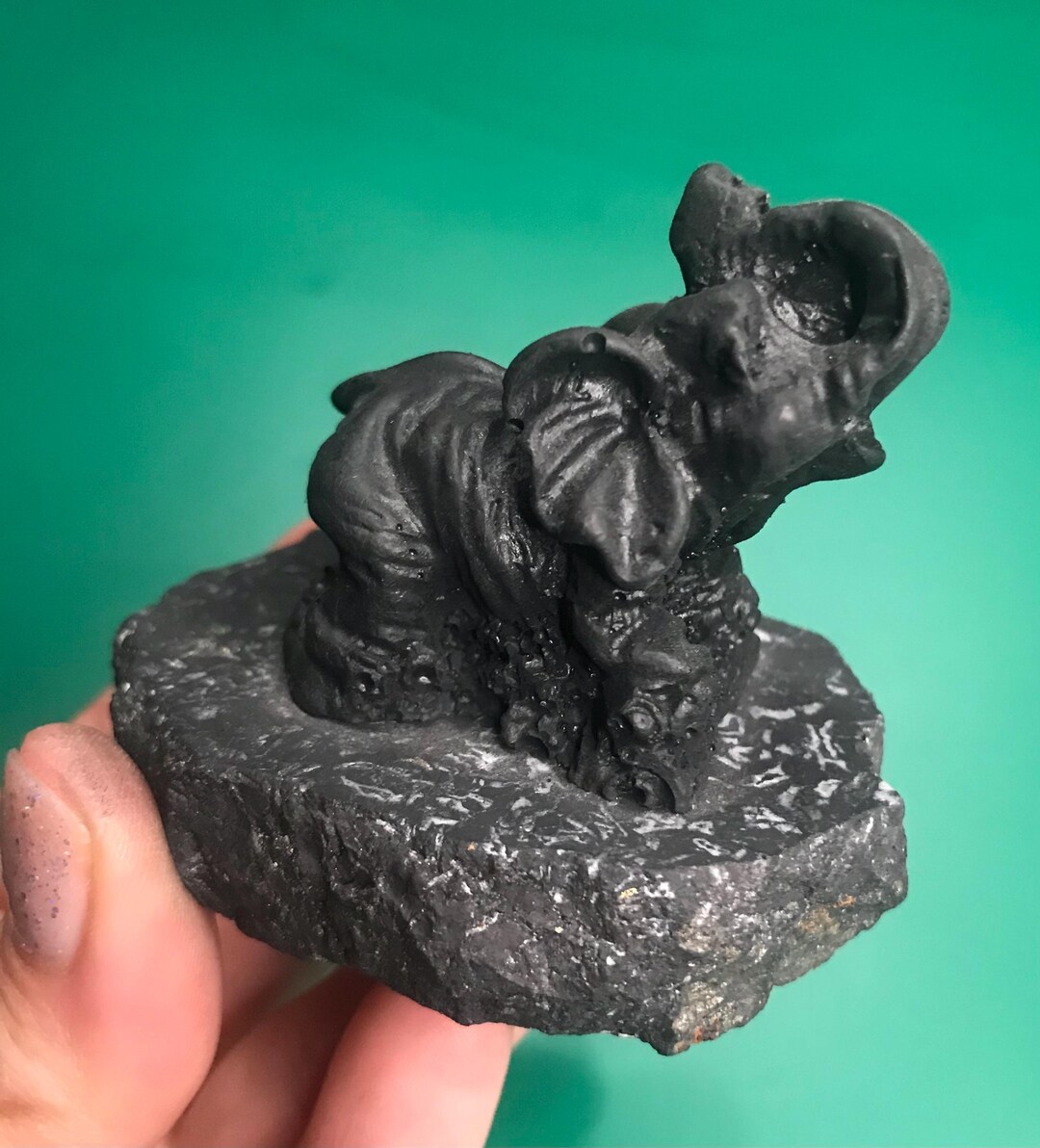 Carved Black Shungite Elephant, Russia, 93g, EMF Reducer - Etsy